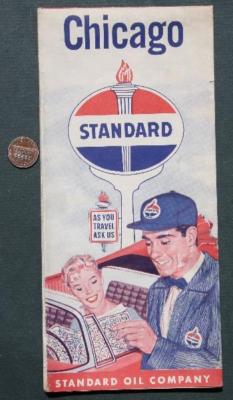 Circa 1959 Standard Oil Gas service station Chicago Illinois map Amoco ...