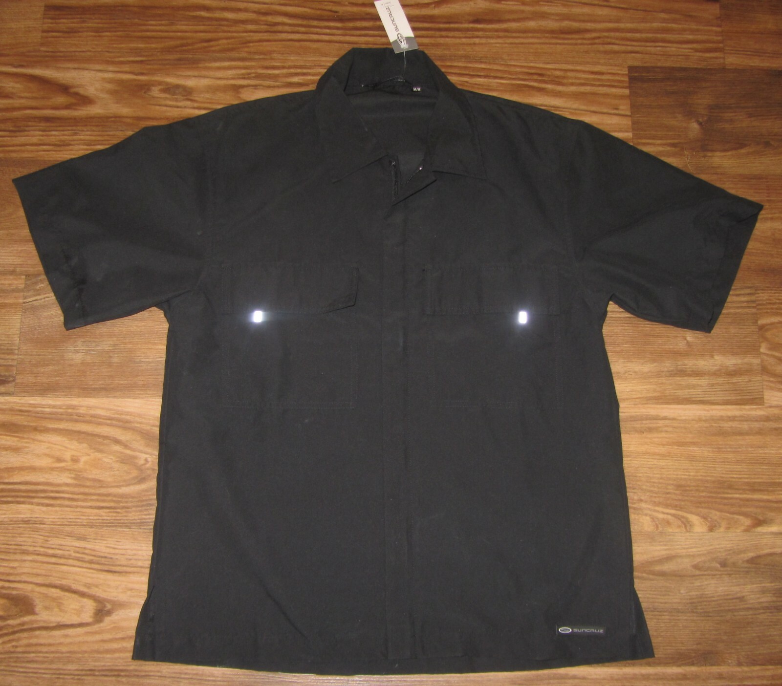 SunCruz Mens Short-Sleeve Full-Zip Shirt, Black, Polyester, Canada ...