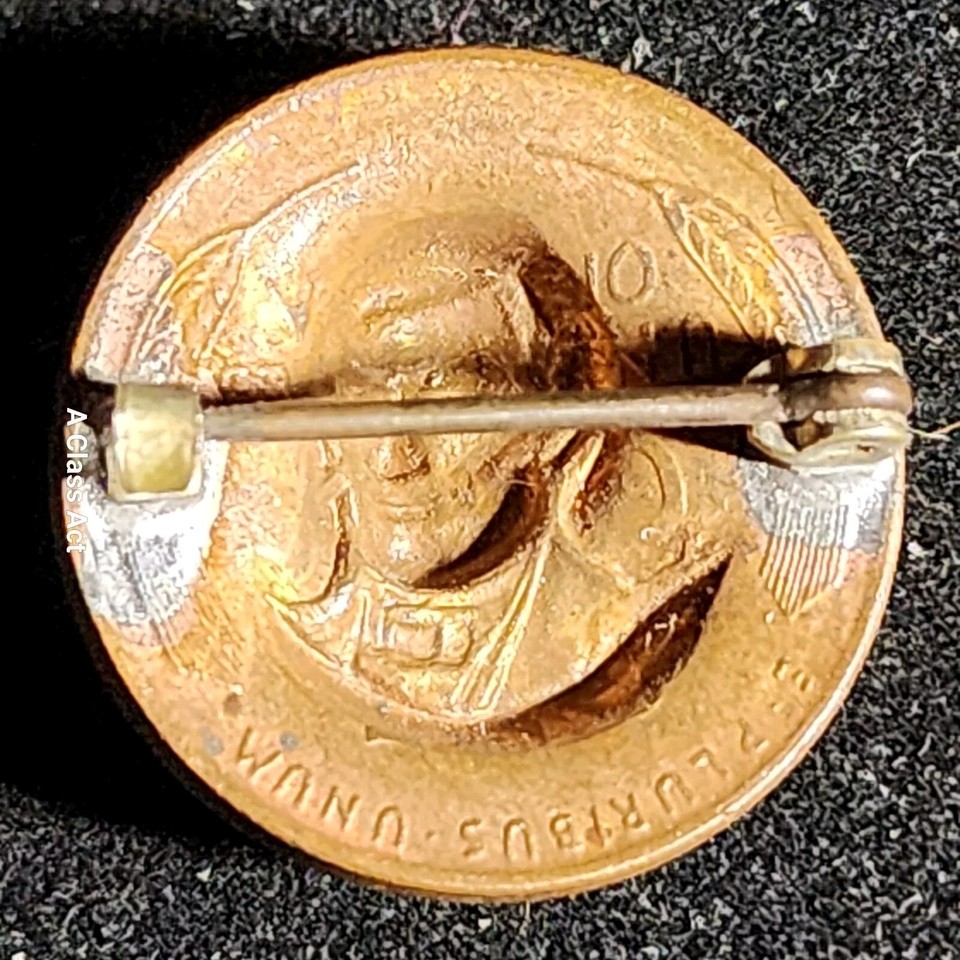 1930 LINCOLN CENT PENNY, REPOUSSE/POP-OUT 3D OF ABRAHAM LINCOLN Pin ...