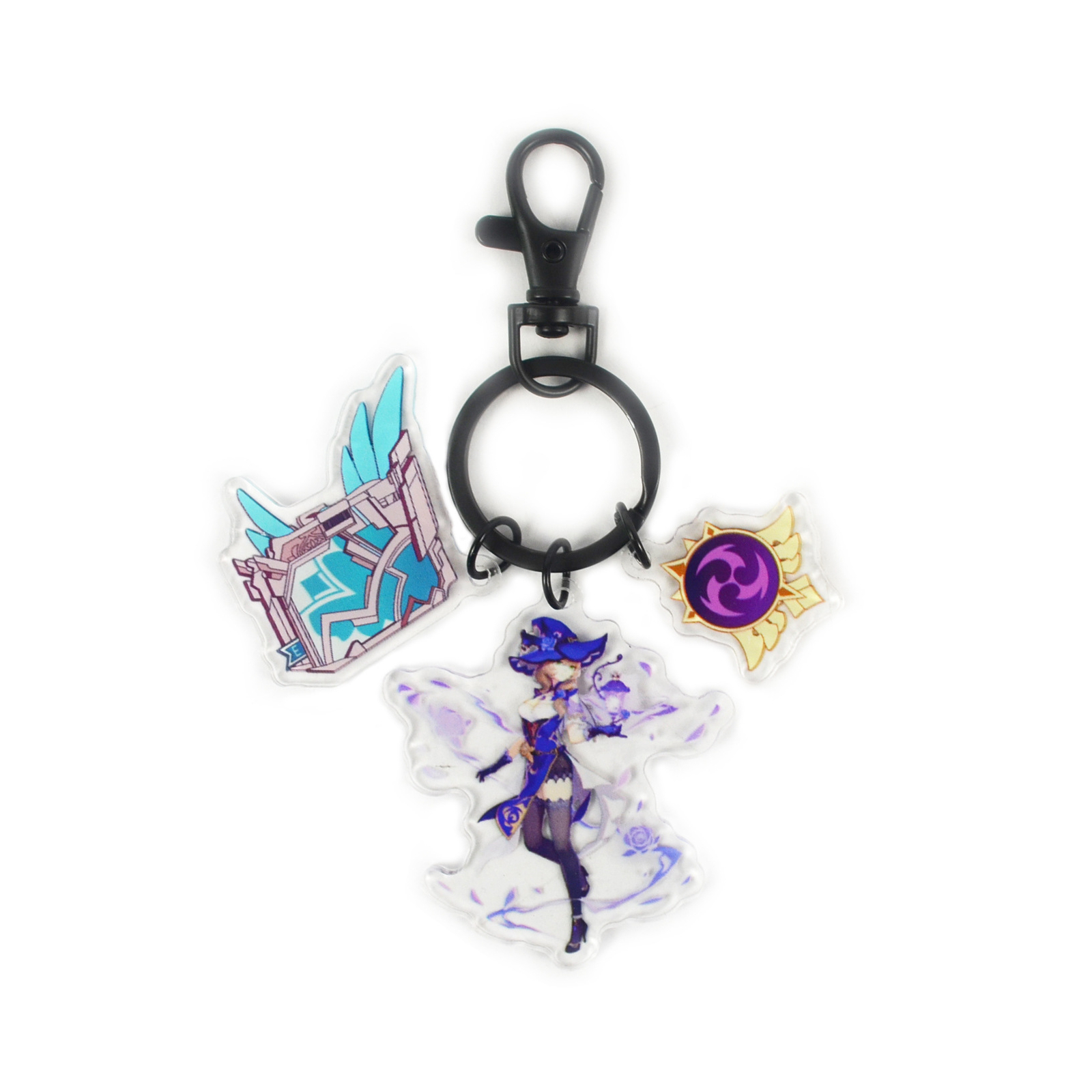 Genshin Impact Ganyu Zhongli Keqing Hutao Acrylic Keychain Key Ring ...