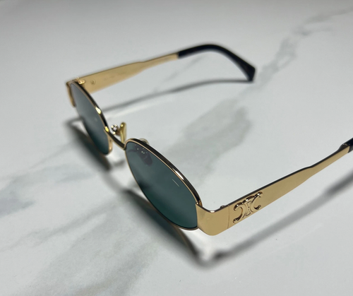 CELINE TRIOMPHE CL40235U SUNGLASSES GOLD FRAME/ GREEN LENS | eBay