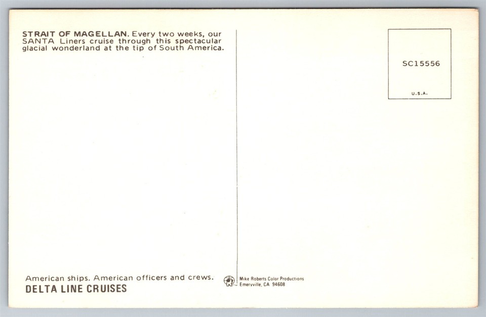 Postcard Strait of Magellan Santa Liners Delta Line Cruises B186 | eBay