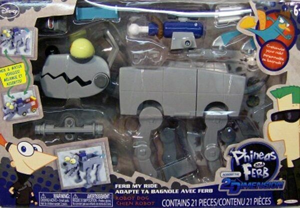 Disney Phineas & Ferb Across The 2nd Dimension Ferb My Ride Robot Dog 6 ...