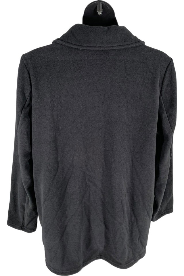 Denim & Co. Fleece Mock Neck Hi-Low Hem Jacket Black | eBay