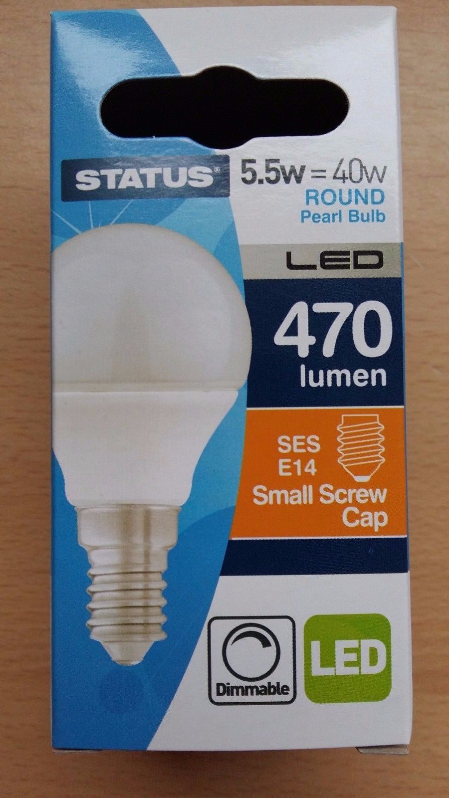 5.5w LED Round Pearl Light Bulb SES Small Screw In E14 40w Dimmable ...