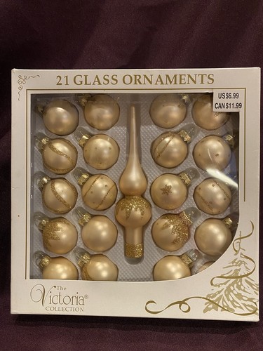 Vintage Miniature 21 Glass Christmas Ornaments - Victoria Collection | eBay