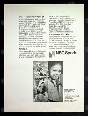 NBC Sportsworld Sports 1978 Trade Print Magazine Ad Poster ADVERT | eBay