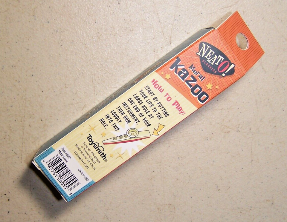 1- Toysmith Neato Metal Kazoo 4.3/4" Long Mouth Flute Musical ...