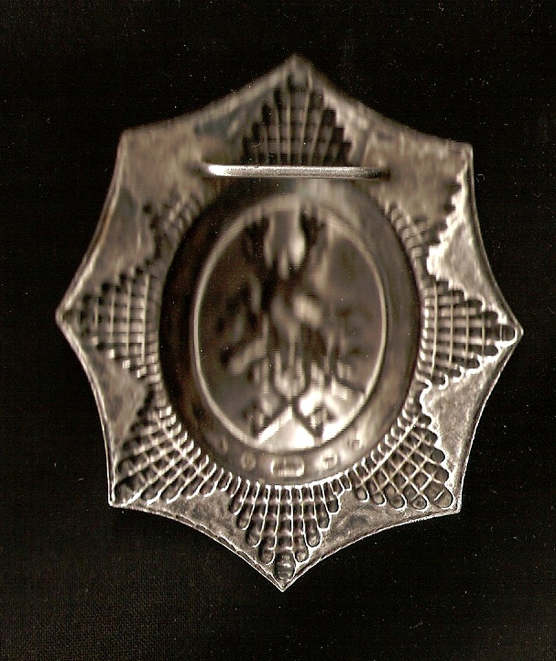 1859, VICTORIAN, Deer (St. Hubert?) Large Sterling Silver badge, 5 ...