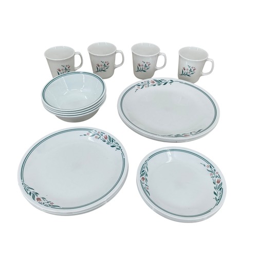 Corelle Rosemarie Pink Tulip Dinnerware Set of 20 pcs Plates x 2 Cups ...