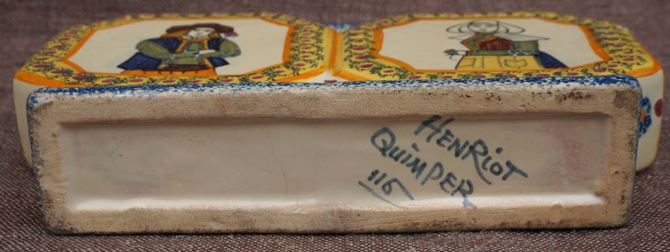 Henriot Couple Breton Oil Vinegar Cruet Quimper French Faience 1930 | eBay