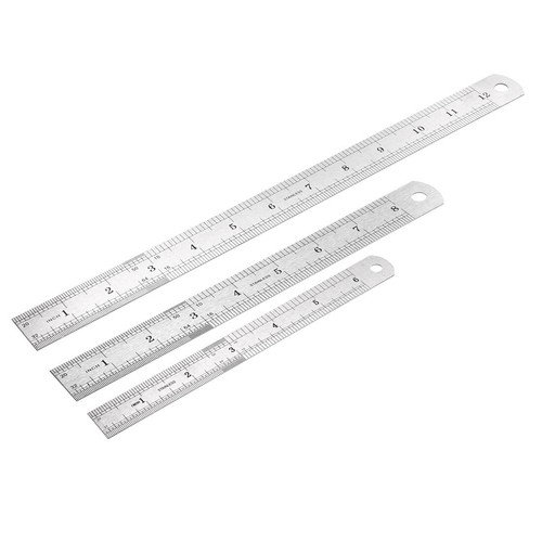 Stainless Steel Rulers set (6,8,12 inch) Straight Ruler Inches and ...