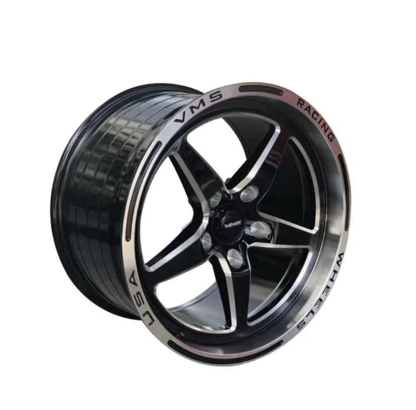 VMS V Star Drag Rim Wheel Polished Lip 17x10 5x115 +30 ET 6.7 BS For 06 ...