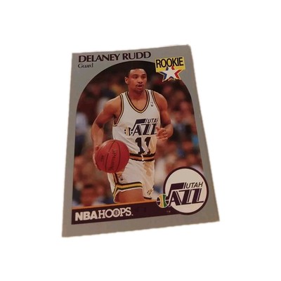 1990-91 NBA Hoops #293 Delaney Rudd Utah Jazz RC Rookie Basketball Card ...