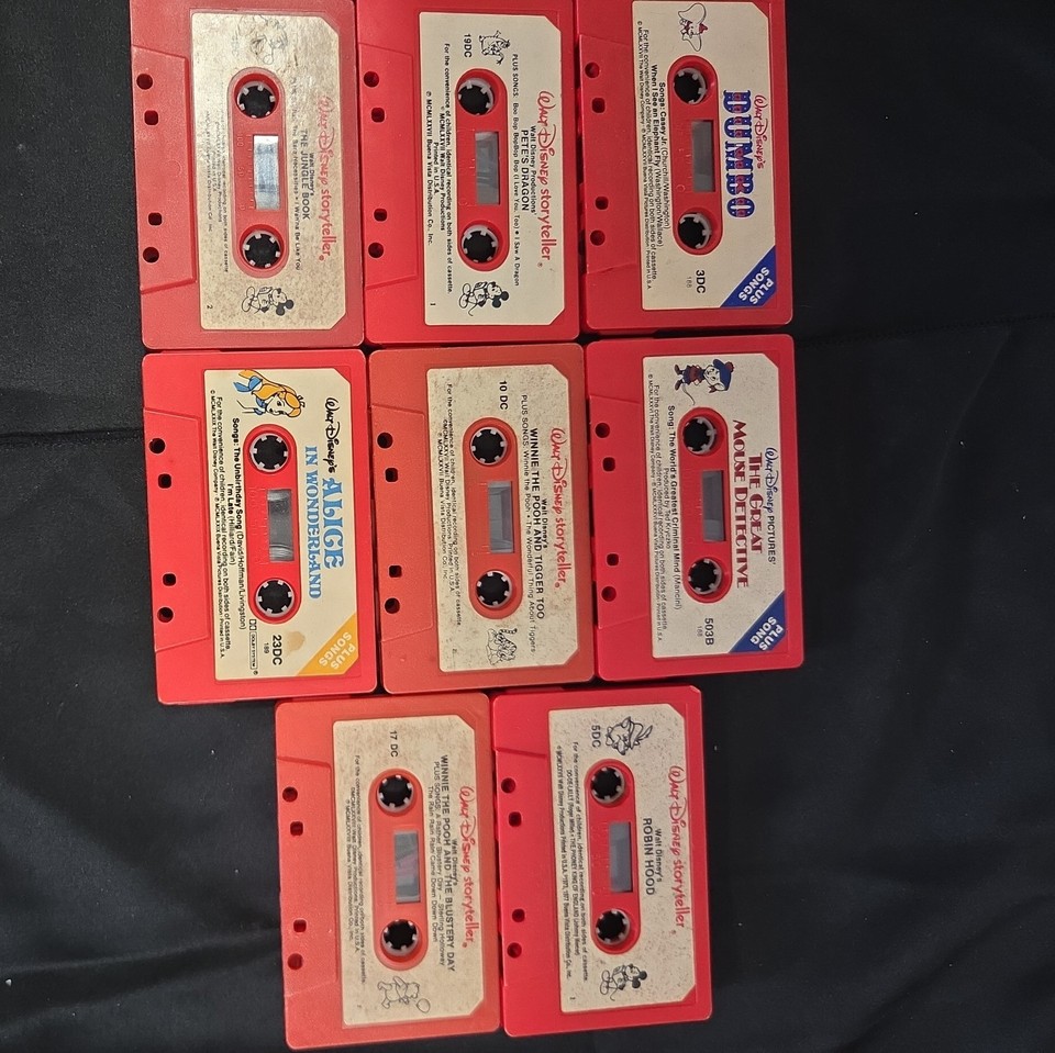 Vintage Walt Disney Storyteller Cassette Tapes Lot Of 8 Story & Songs ...