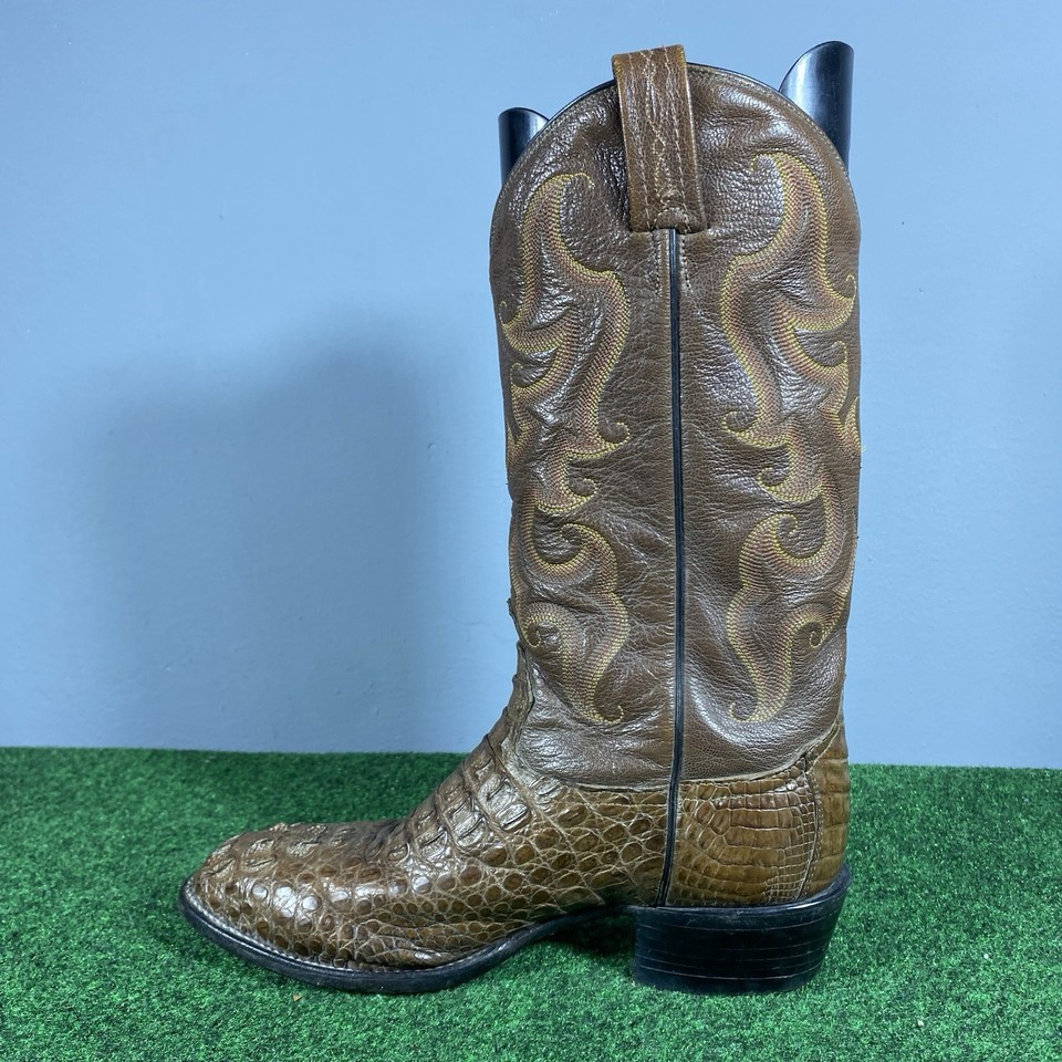 Tony Lama Alligator Caiman Cowboy boots Western Round Toe Men’s - Sz 8. ...