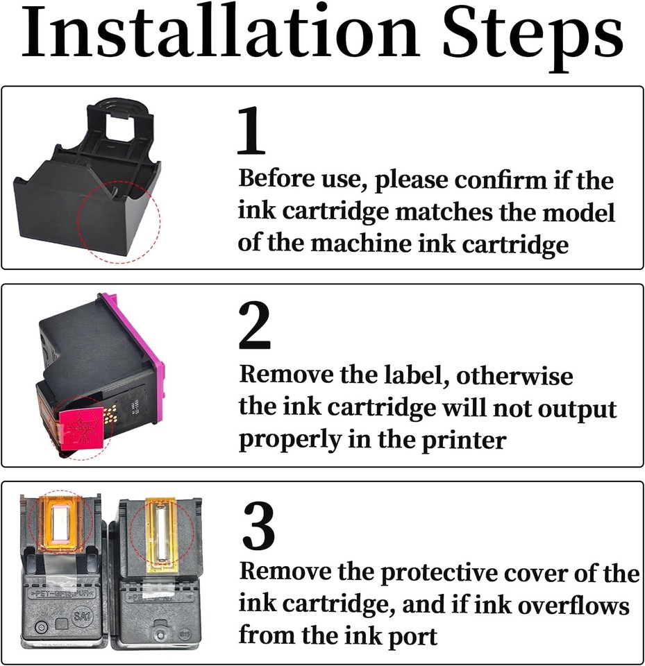 2PK 67XL 67 XL Ink Cartridge For DeskJet 2700 2755 2852 2855 4152 4155 ...