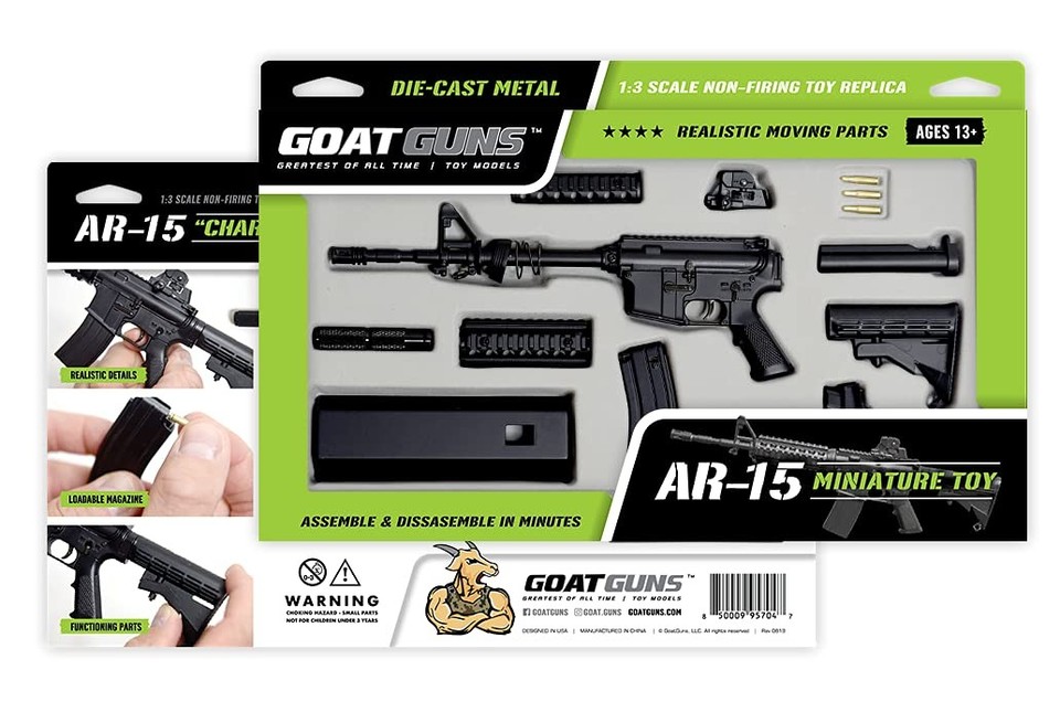 GOAT GUNS Miniature AR 15 Model Black | 1:3 Scale Diecast Metal Build ...