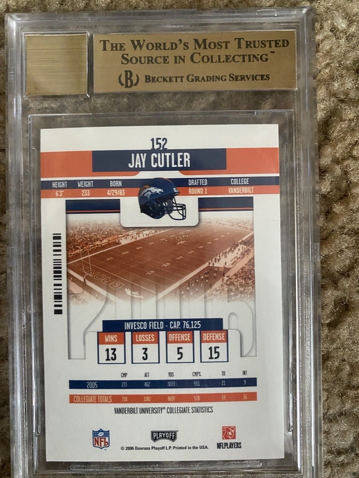 ⭐️ 💥JAY CUTLER 2006 Playoff Contenders #152 Rookie Autograph RC Auto🔥 ...