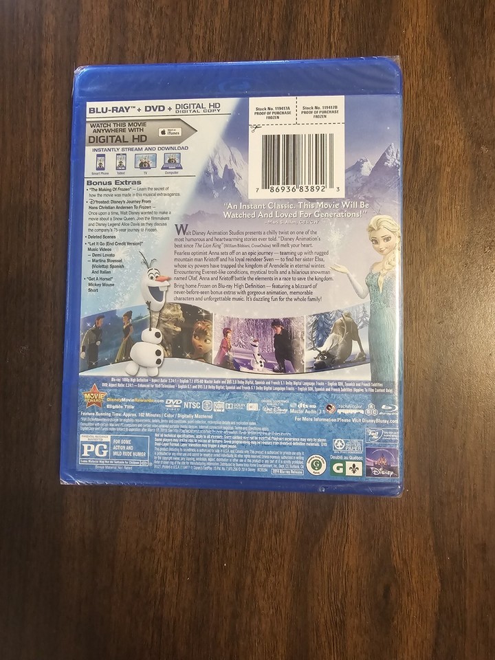 Frozen 2013 (Blu-ray, DVD, Digital HD Digital Copy) Collector's Edition ...