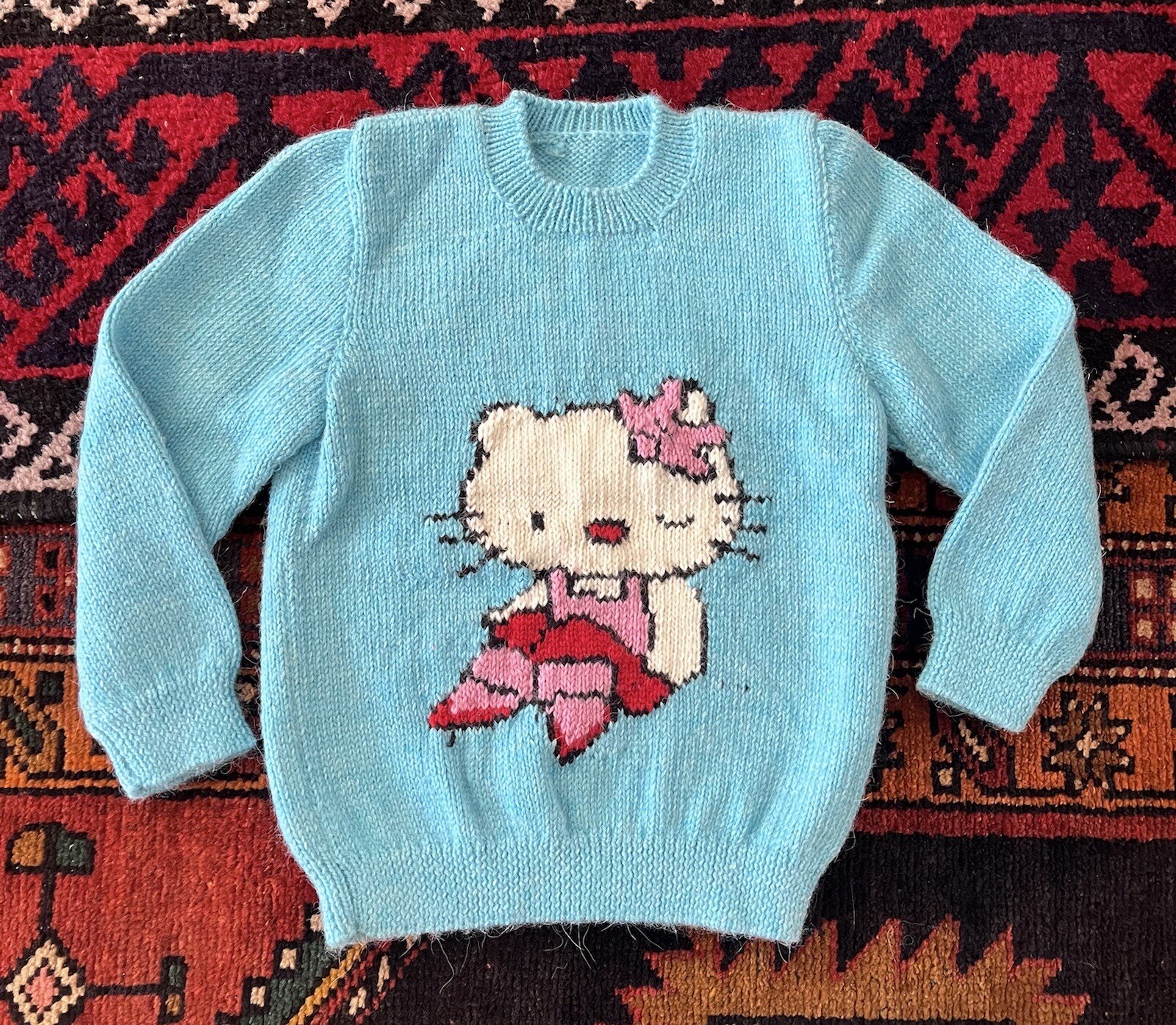 Handmade Hello Kitty Sanrio Fine Knit Merino Wool Cus… - Gem