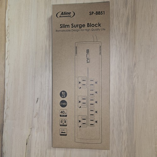 10 Aline Accessories Power Surge Strip 6' Cord 8 Outlet 40dB 2 In 1 ...