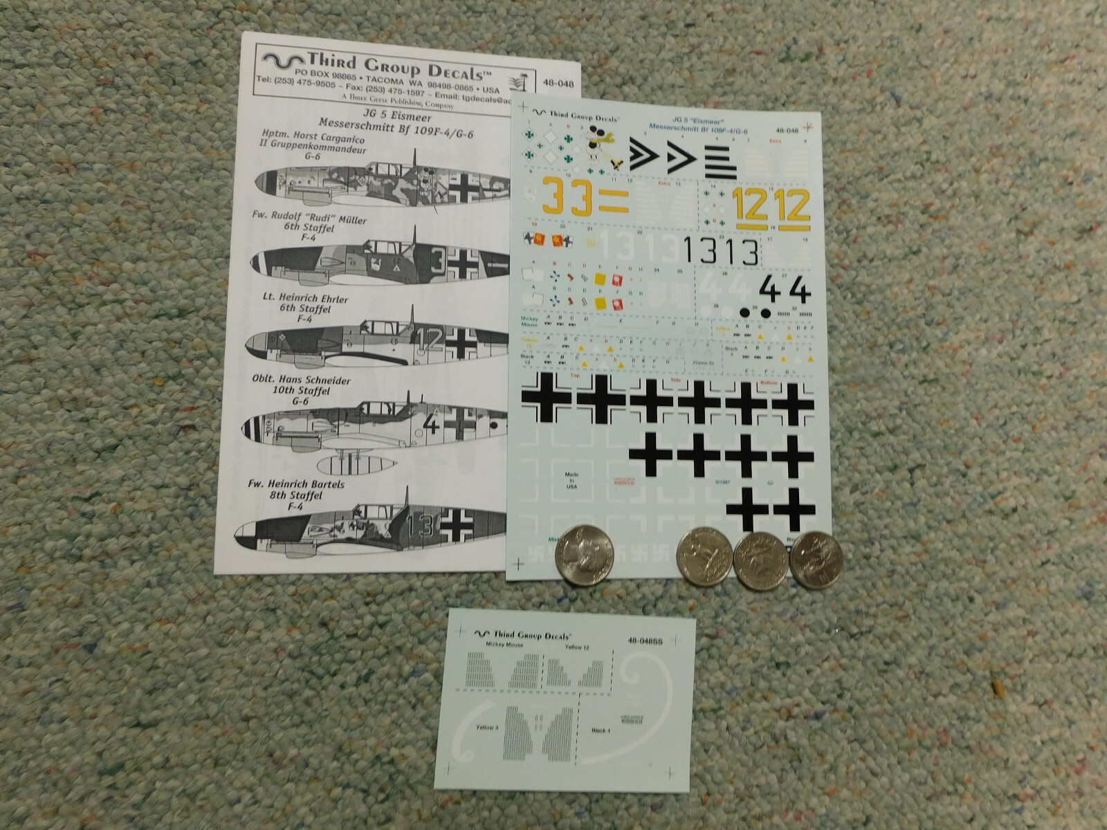 Third Group decals 1/48 48048 Messerschmitt BF 109F-4 / G-6 JG5 Eismeer ...