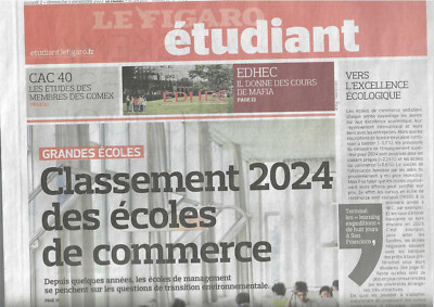 LE FIGARO ETUDIANT-03 décembre 2023-GRANDES ECOLES: class. 2024 :écoles ...
