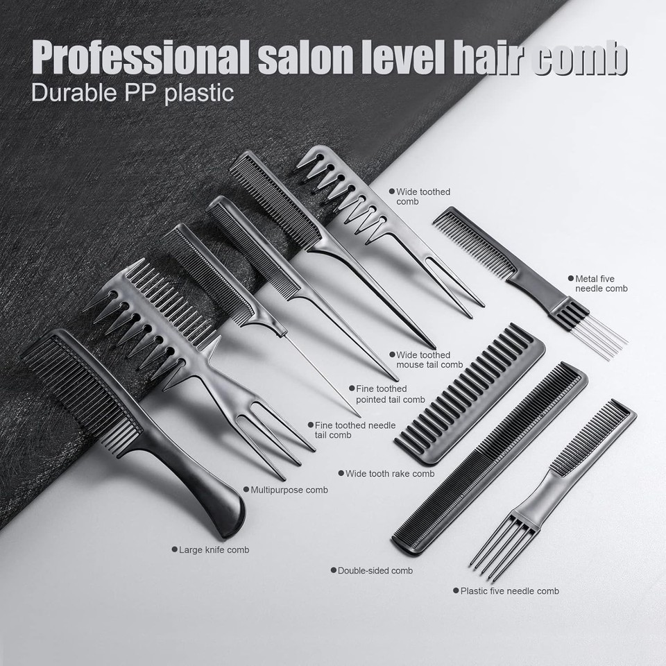 Styling Hair Comb 10PCS Hair Stylists Professional Styling Comb Set ...