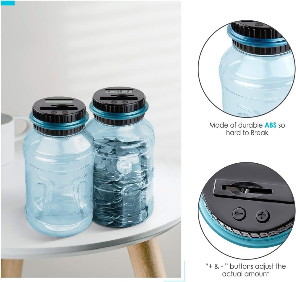 Fun and Educational 1.8L Digital Coin Counting Bank - Perfect for All ...