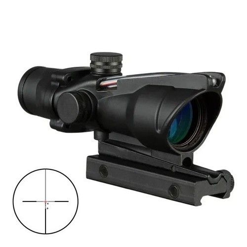 4x32 Fiber Optic Scope ACOG Style Red Crosshair Reticle Sight Clone ...