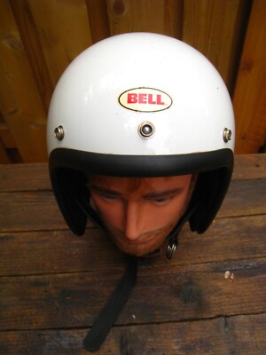 Vintage 1971 Bell RT Motorcycle Helmet White USA Size 7 3/8 " 59 CM. | eBay