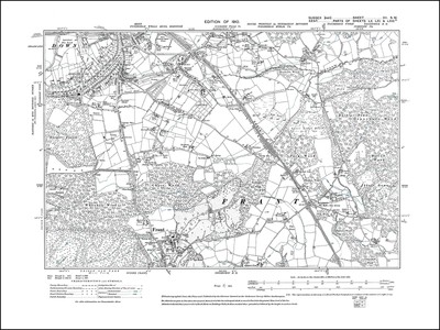 Frant, Bell's Yew Green, old map Sussex 1910: 7SW repro | eBay UK