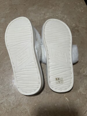 Bride White Slip On Slippers Cross Strap Round Open Toe | eBay