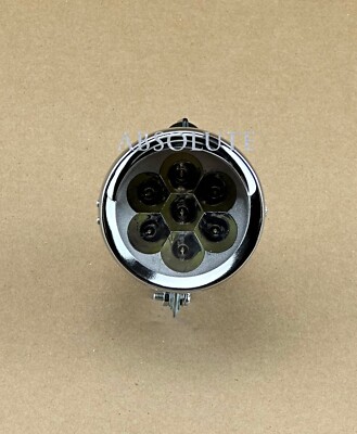 CHROME BICYCLE BULLET HEAD LIGHT 7- LED W/VISOR CRUISER LOWRIDER ...