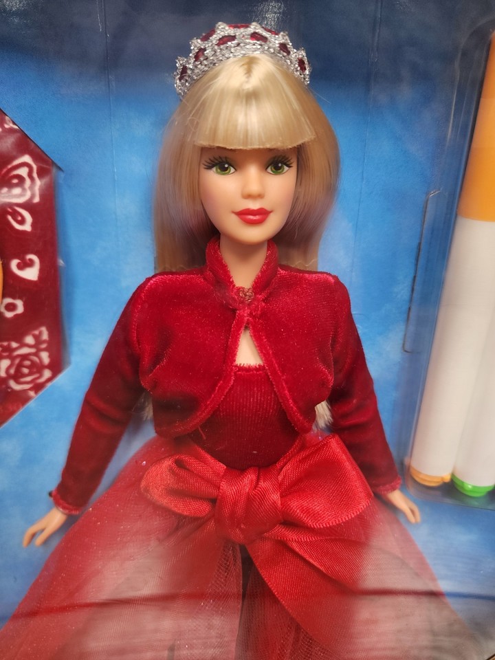 1998 Very Velvet Barbie 20528 Stickers Markers Blonde Red Dress | eBay