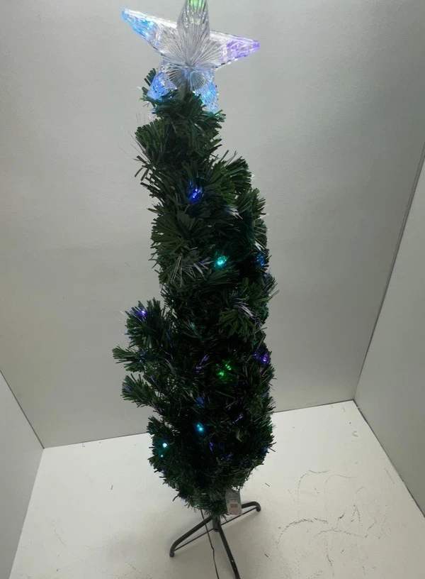 Pre-Lit Artificial Christmas Tree with Top Star Branch Tips Holiday ...