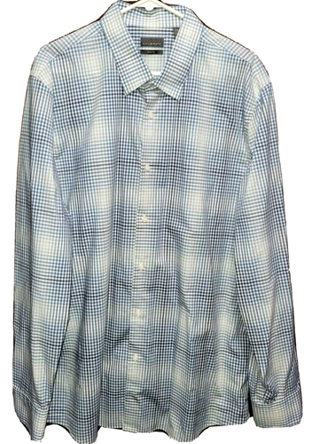 Calibrate ♈Men's Printed LS Button Shirt size 2XL~dusty blues/white ...