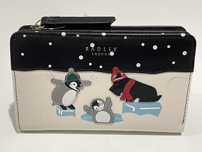 RADLEY LONDON Hole Lotta Fun Medium BiFold Leather Wallet Black - NWT ...