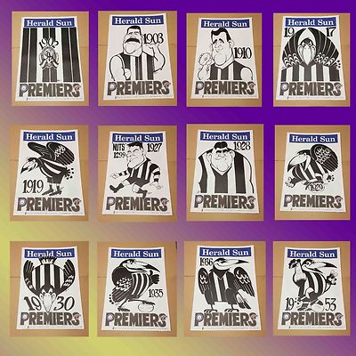 1902 - 1953 COLLINGWOOD PREMIERSHIP WEG POSTER SET OR SINGLE LIMITED ...