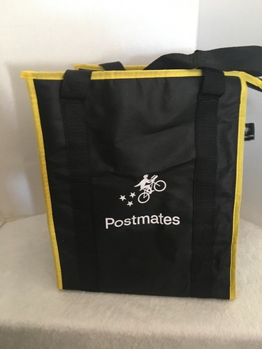 Official Postmates - Insulated Delivery Bag Black Yellow 15"x13" - New ...