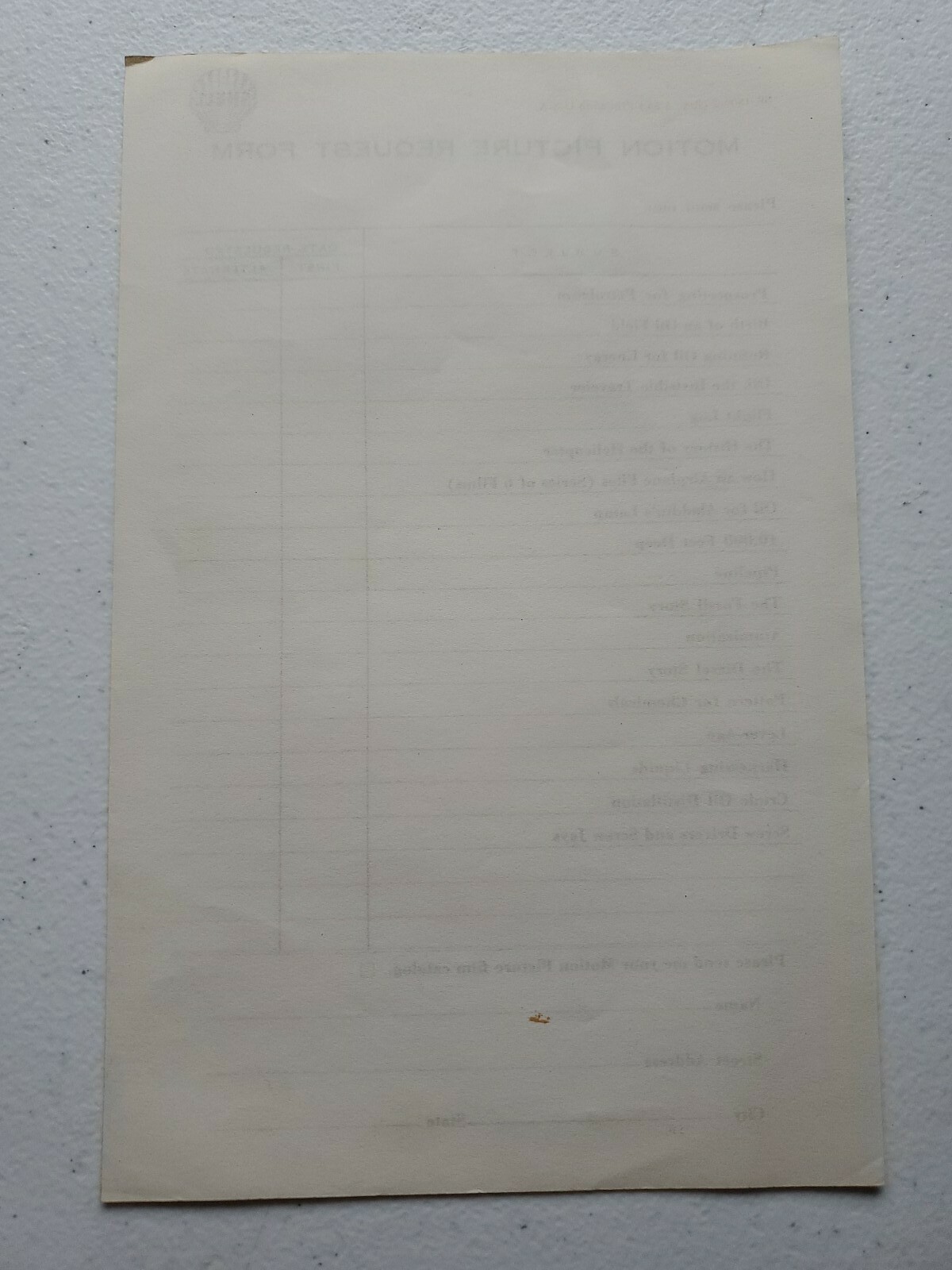 Vintage 1954 Shell Oil Company Motion Picture Film Order Form 16MM | eBay