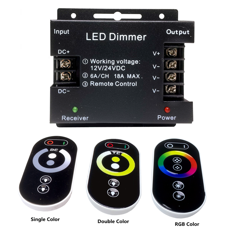 Touch LED Controller DC12V-24V For RGB Dimmer Single Color CCT LED ...