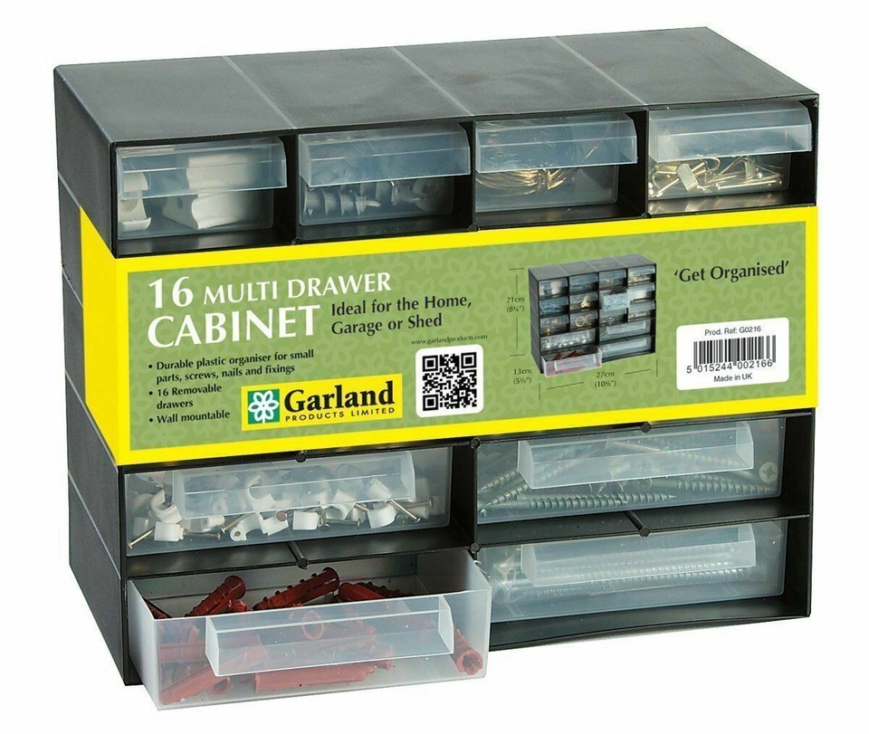 MULTI DRAWER STORAGE CABINET HOME GARAGE NAIL SCREW CRAFT BITS ...