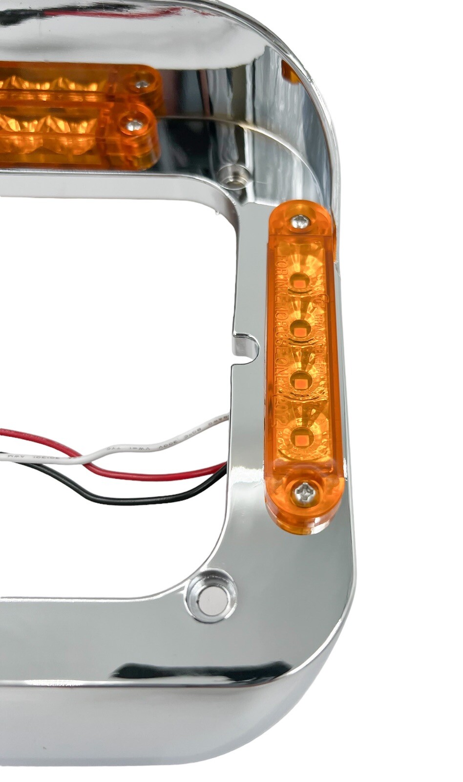 Pair Dual Function LED Amber Lens Headlight Bezels w/ Visor For 4x6 ...