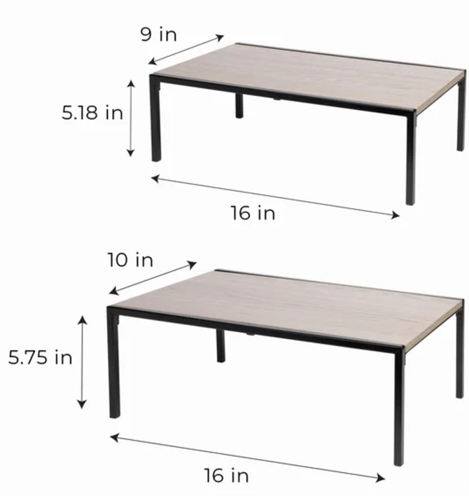 Smart Design Expandable Kitchen Storage Shelf Premium Wooden Accents ...