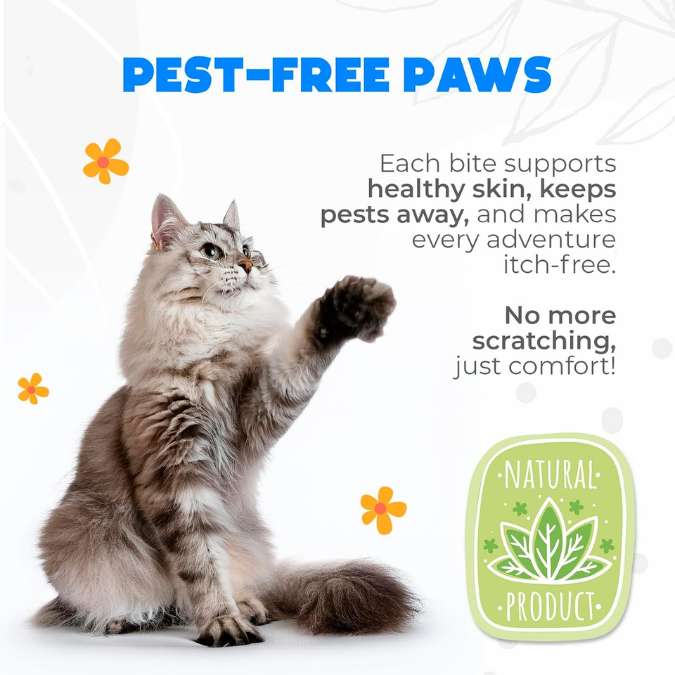 Flea and Tick Prevention for Cats Chewable - 200 Chews - Feral Cat Flea ...