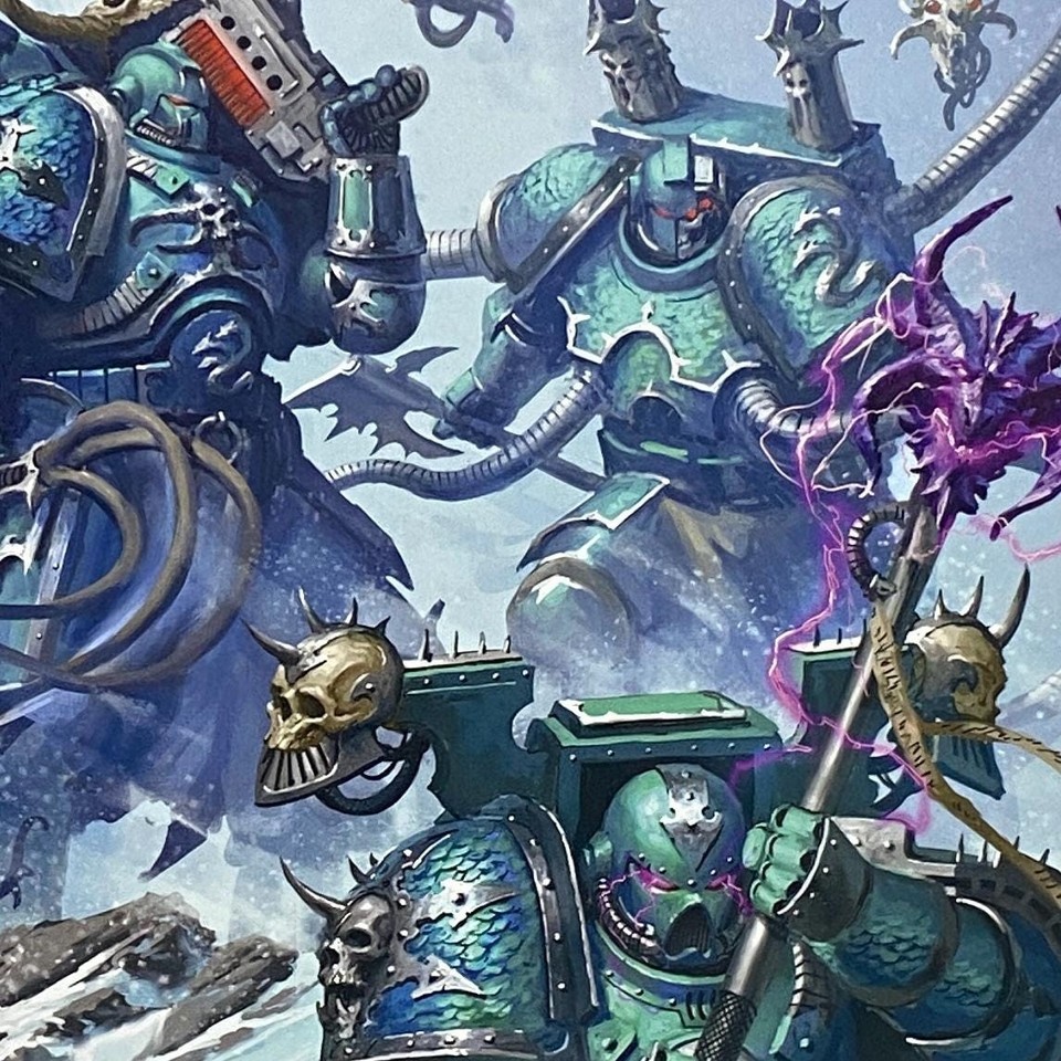 ALPHA LEGION MARINES FRAMED ART TZEENTCH CHAOS SPACE MARINES WARHAMMER ...