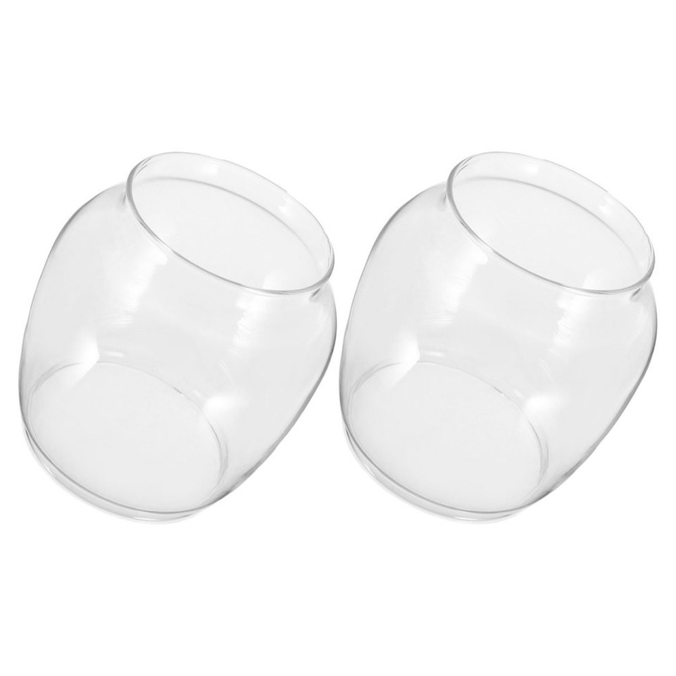 2pcs Glass Lamp Chimney, Handblown Clear Chimney Oil Lantern Shade ...