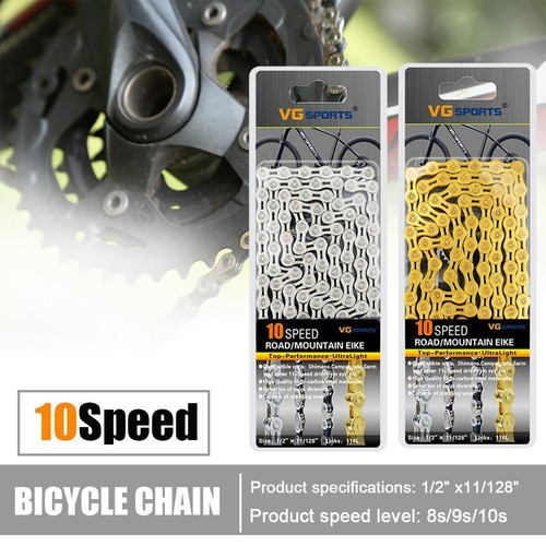 LF# VG Sports Steel Bicycle Chain 116L 9 Speed Mountain Road Bike Half ...